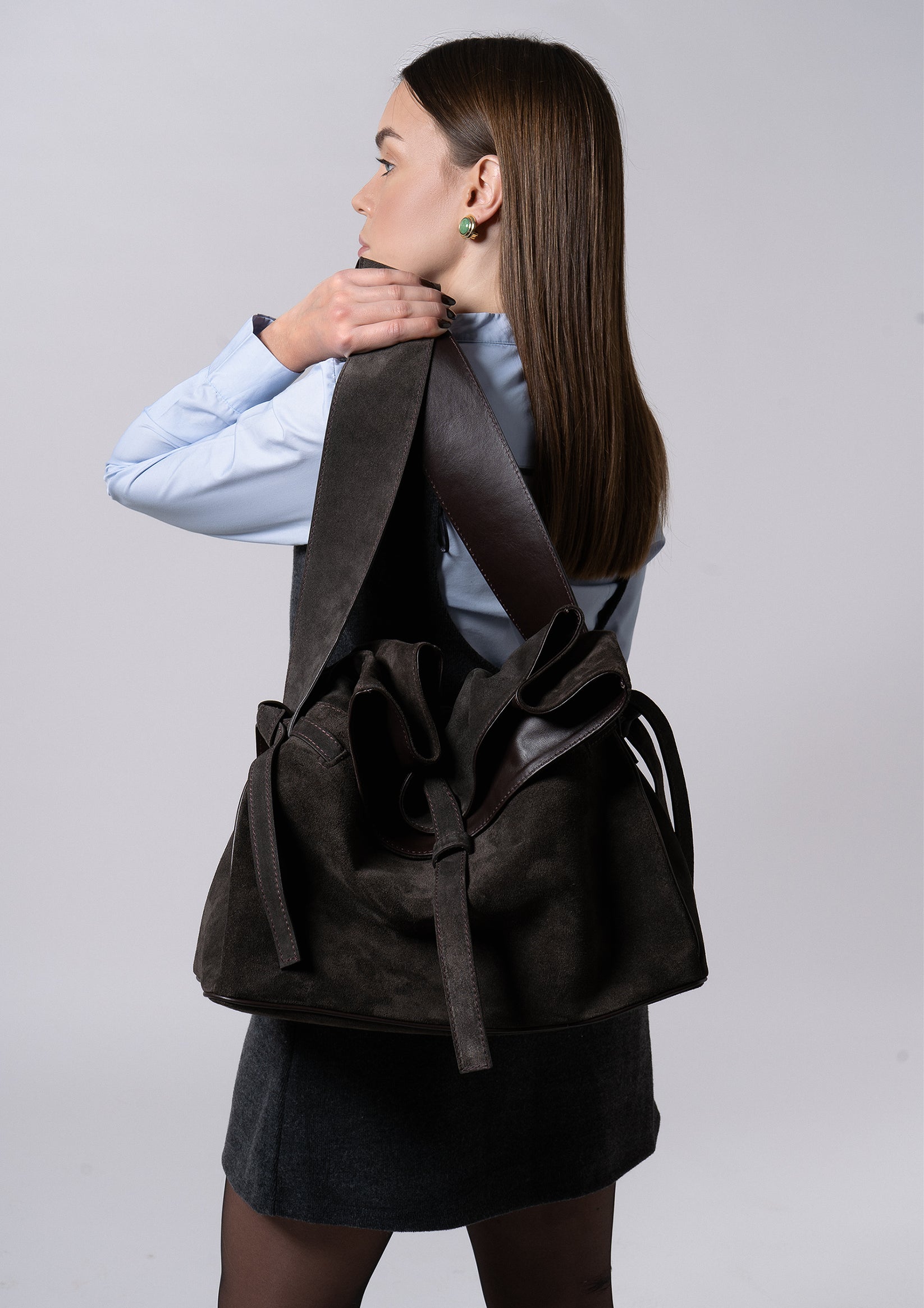 FLIPE - premium suede leather bag for work, travel, sports and everyday ...