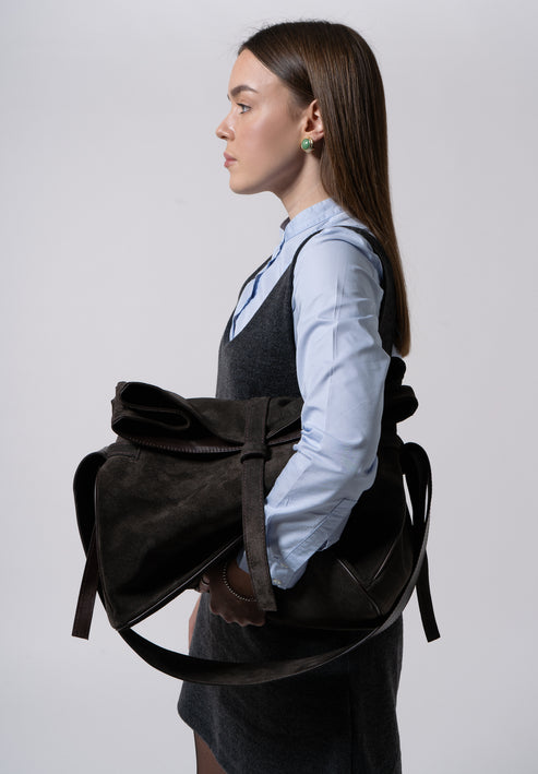 FLIPE - premium suede leather bag for work, travel, sports and everyday ...
